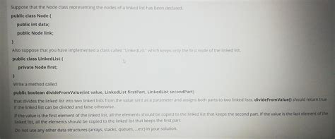 Solved Suppose That The Node Class Representing The Nodes Of