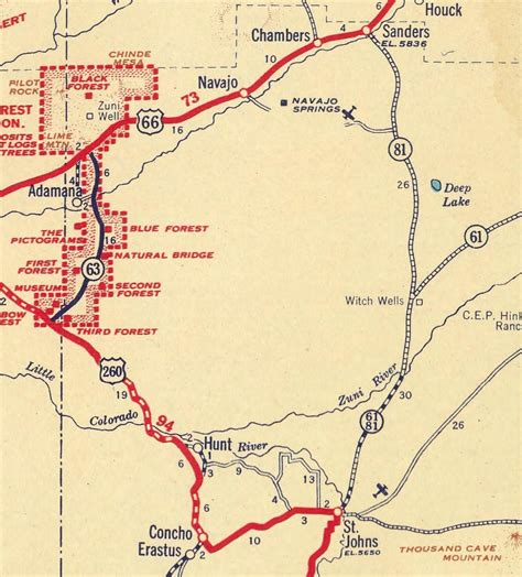 Mapa De La Ruta 666 De Arizona Nosotros Ruta 66 U S Ruta 466 Nos