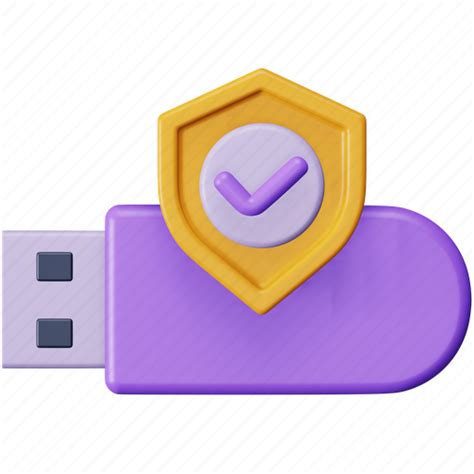 Flash Drive Protection Cyber Security Usb Secure 3d Illustration