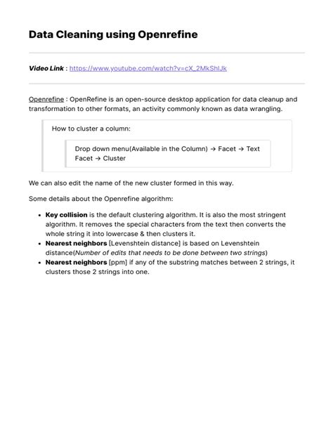 Data Cleaning Using Openrefine Pdf