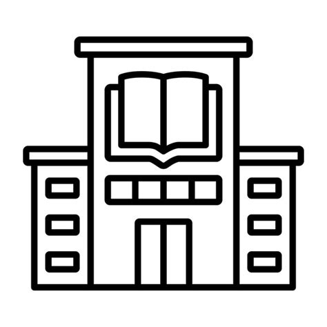 Premium Vector Library Line Illustration
