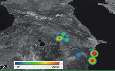 Heatmap Of The Survey Results Created By Ms Excels 3d Map Function