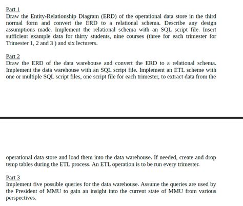 This Is An Advanced Database Course Where You Have To