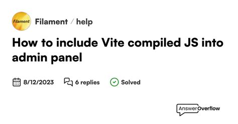 How To Include Vite Compiled Js Into Admin Panel Filament