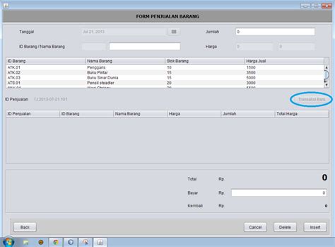 Form Transaksi Penjualan Mmsaifudin