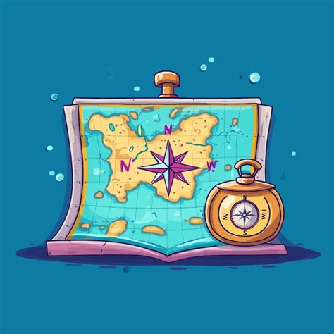 Map With Compass Vector Premium Ai Generated Vector