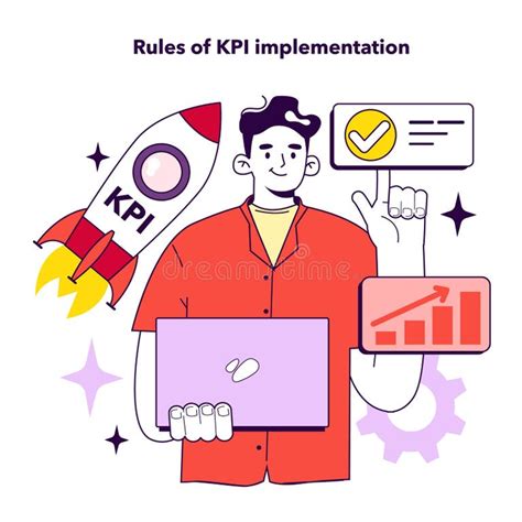 Leading Key Performance Indicators Implementation Rules For Company Stock Vector Illustration