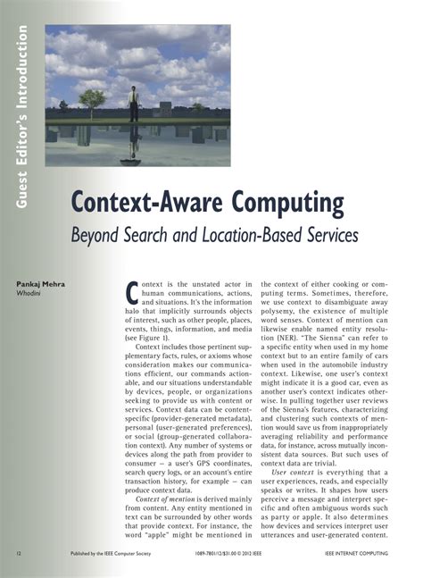 Pdf Context Aware Computing Beyond Search And Location Based Services