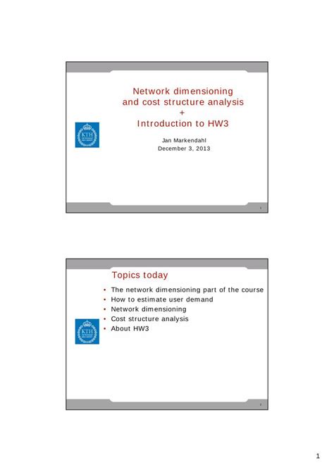 Pdf Network Dimensioning And Cost Structure Analysis · Pdf File1 1 Network Dimensioning