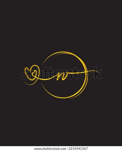 Stylish Heart Connecting Delicate Script Font Stock Vector Royalty