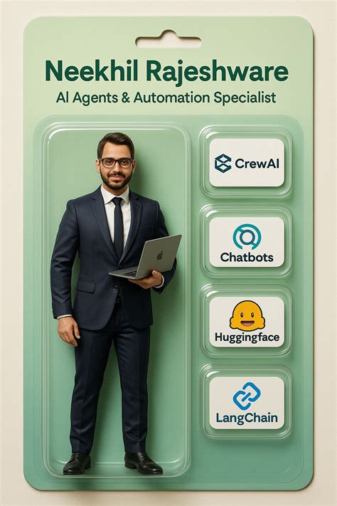 Ai Automation Aiagents Langchain Huggingface Crewai Chatbots Neekhil Rajeshware