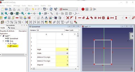 macro sketch constraint from spreadsheet freecad documentation