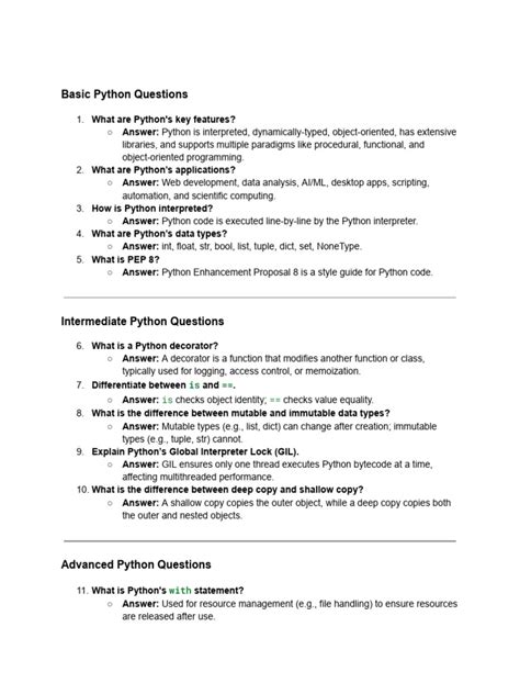 python interview question pdf python programming language computing