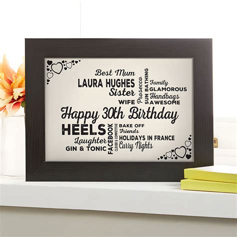 30th Birthday Ts For Her Personalized Wall Art Pictures