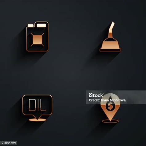 가솔린 모터 기계 오일 단어 및 긴 그림자가 있는 달러 기호 아이콘이 있는 오일 드롭용 캐니스터를 설정합니다 벡터 0명에 대한 스톡 벡터 아트 및 기타 이미지 Istock