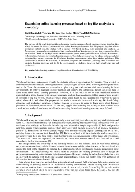pdf examining online learning processes based on log files analysis