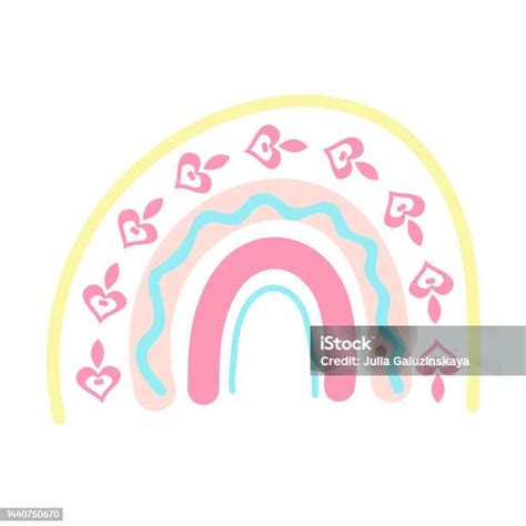 파스텔 보호 무지개 베이비 샤워 보육원 놀이방 생일 어린이 파티 및 기타를위한 스칸디나비아 인쇄 0명에 대한 스톡 벡터 아트 및
