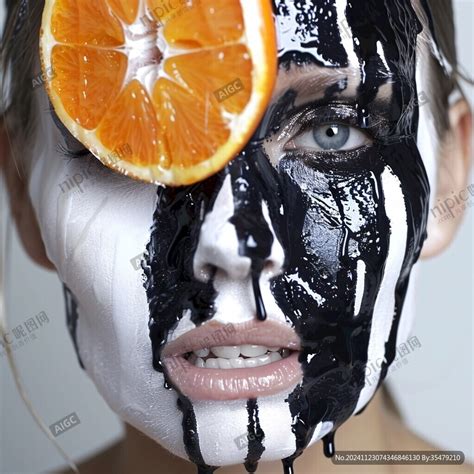 Ai创作图黑脸娃娃面膜 3d面膜 竹炭面膜 黑色面膜 水果面膜 化妆品特效 Diy面膜 修护面膜脸模 黑脸娃娃祛斑 护肤品创意 高细节面膜