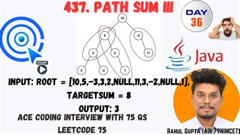 Rahul Gupta On Linkedin 437 Path Sum Iii Leetcode Solution In Hindi 🔥