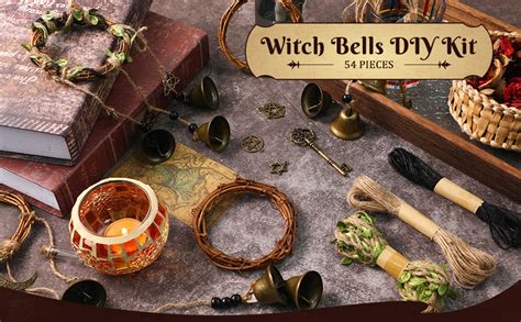 Yinkin 54 Pcs Witch Bell Diy Kit Witchcraft Decor Wind