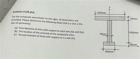 [solved] 1000mm Problem 3 20 Pts 50mm For The Composite Area Shown On The Course Hero