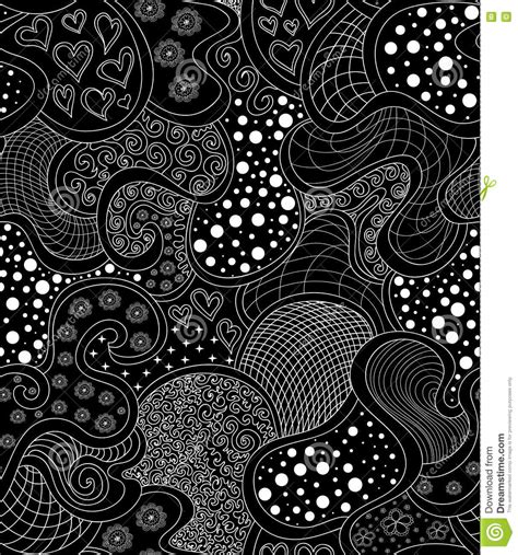 Abstract Vector Seamless Pattern With Curling Figured Ornaments Stock Vector Illustration Of