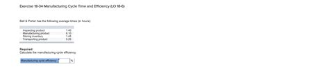 Solved Exercise 18 34 Manufacturing Cycle Time And