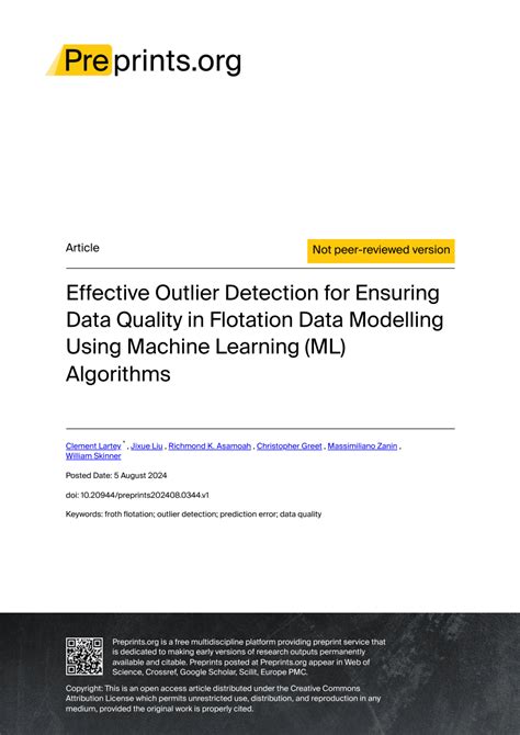 pdf effective outlier detection for ensuring data quality in