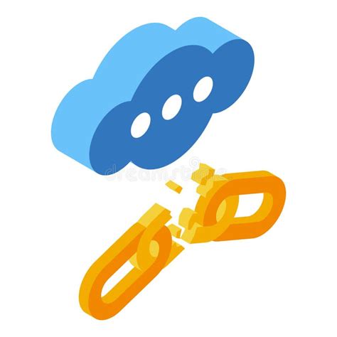 cloud data error icon isometric vector lost internet stock illustration illustration of