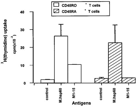 Cd45ro And Cd45ra T Cell Proliferative Responses To Mhsp60 And M1 15