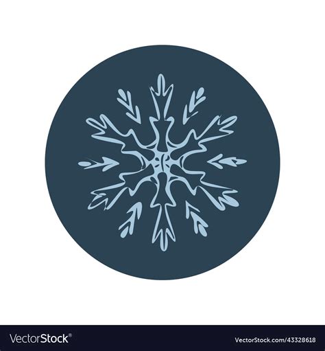 Christmas Snowflake Circle Royalty Free Vector Image