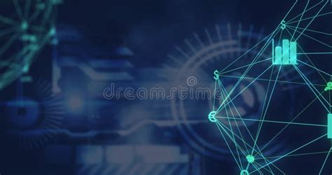 Animation Of Globe Of Digital Icons Spinning Over Digital Interface With Data Processing Stock