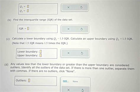 Solved Q1 × 5 Q3 B Find The Interquartile Range Iqr Of The