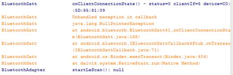 bluetooth android bluetoothgatt unhandled execption in callback stack overflow