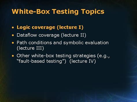 Whitebox Testing Techniques I Software Testing And Verification