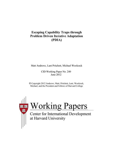 escaping capability traps pdia pdf