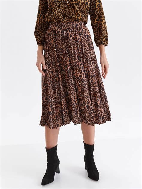 Миди плисирана пола в леопардов принт Trendo Bg