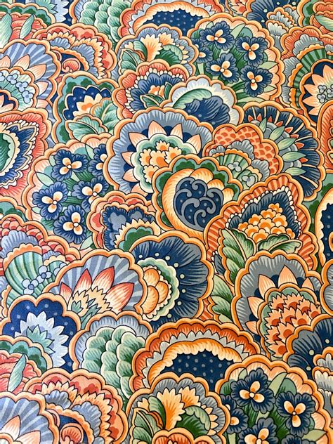 Vintage 90s Sydney English Garden Fabric Features A Jacobean Floral