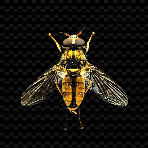 Premium Psd A Yellow Fly With A Yellow Face And A Black Background