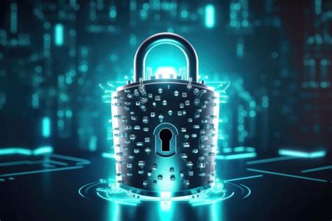 Premium Ai Image Cyber Security Concept Shield Padlock With Keyhole