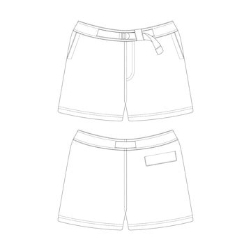 Premium Vector Template Belted Swim Short Vector Illustration Flat