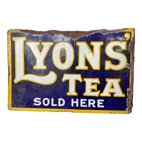 Early 20th Century Lyons Tea Vintage Metal Ad Sign Chairish