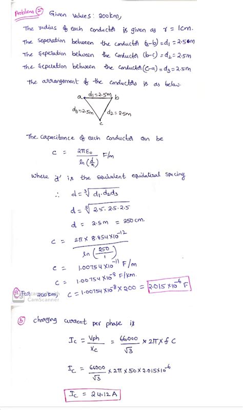 [solved] 1 A Single Phase Transmission Line Has Two Parallel Conductors Course Hero