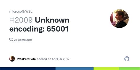 Unknown Encoding 65001 · Issue 2009 · Microsoftwsl · Github