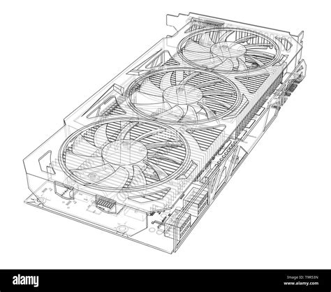 Gpu Card Outline Vector Stock Vector Image Art Alamy