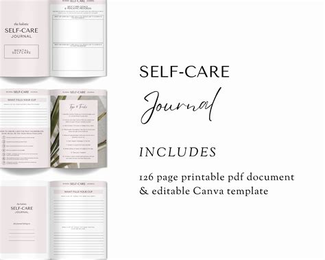 Self Care Template Bundle Self Care Templates Self Care Journal Self