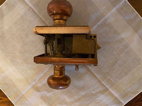Vintage Russwin Bronze Entry Door Knob Set With Keys Etsy
