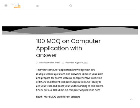100 MCQ On Computer Application With Answer 100 MCQ On Computer Application With Answer By