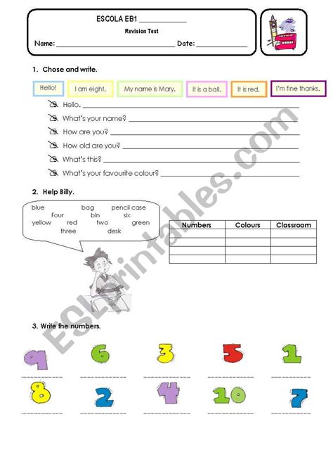 Classroom Objects And Numbers Part ESL Worksheet By Petite Helene
