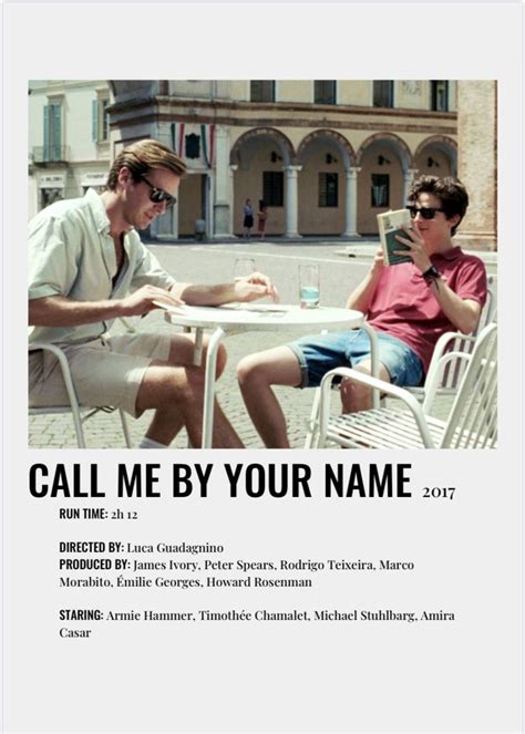 Call Me By Your Name Movie Poster Iconic Movie Posters Movie Posters Minimalist Alternative